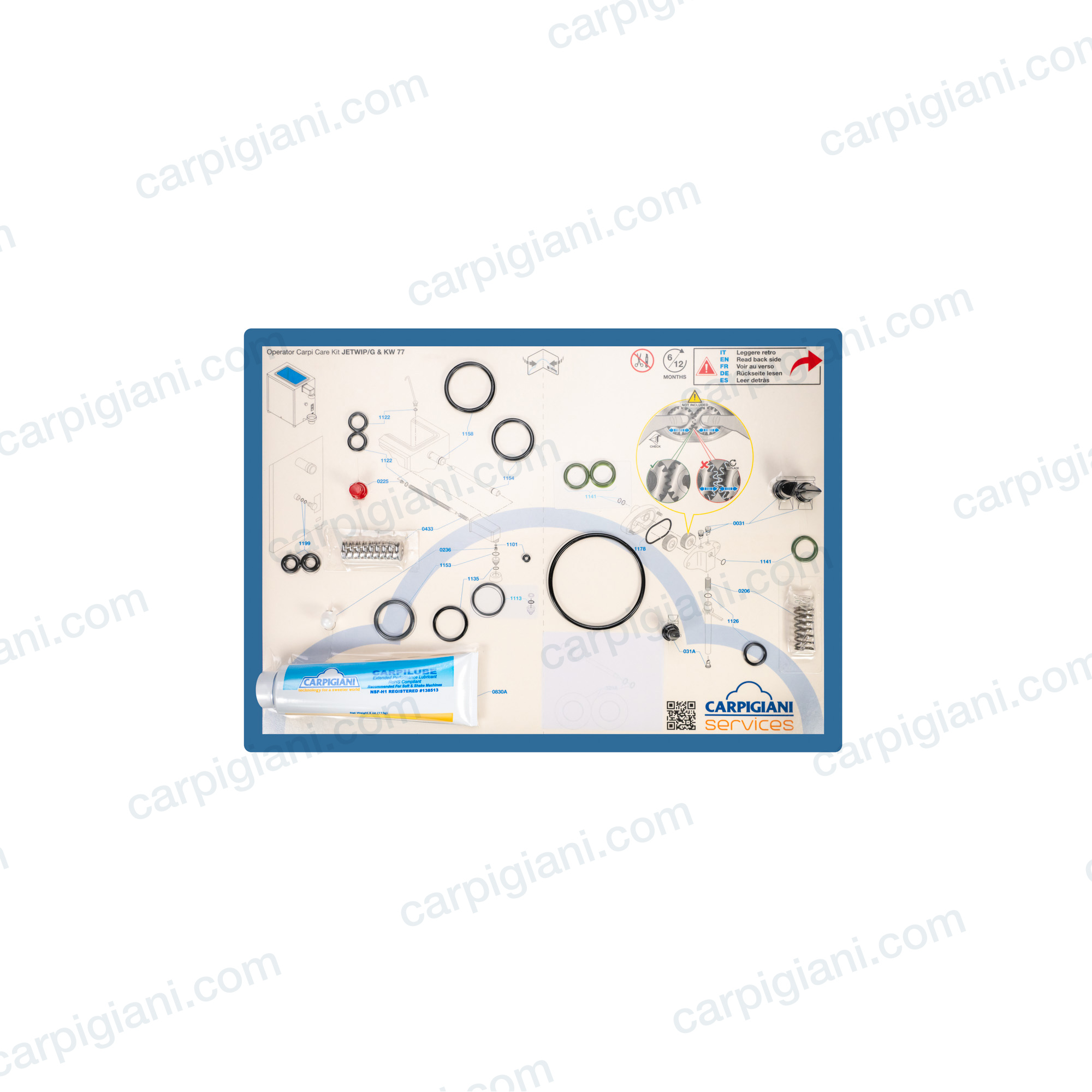 CARPICARE KIT JETWIP/G & KW 77 - Shop Carpigiani